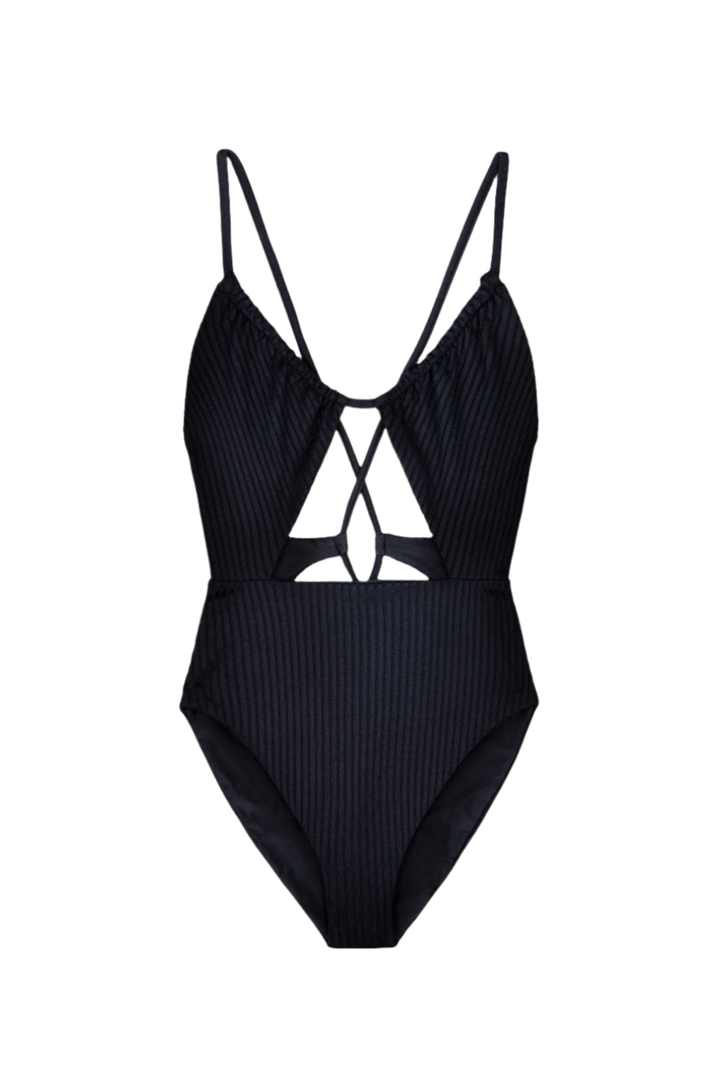 Black Ribbed One-Piece Swimsuit | Classic Fit | Black Ribbed Bathing ...